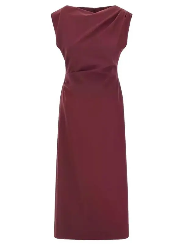 Herno Draped Midi Dress - Red