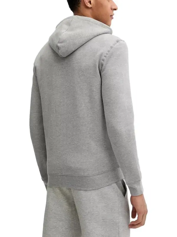 Guess Logo-plaque Zip-up Hoodie - Grey