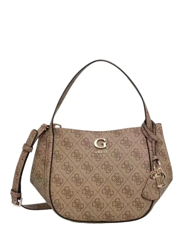 Guess Coleen Monogram-print Logo-plaque Tote Bag - Brown