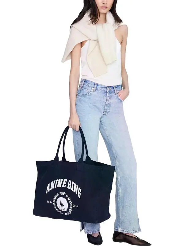 ANINE BING Leo Collegiate Tote Bag - Blue