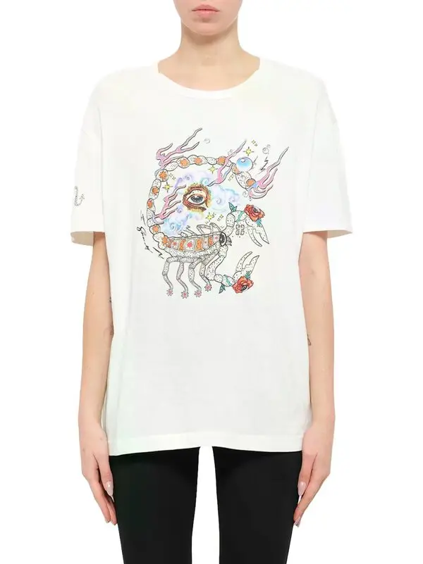 Givenchy Crew Neck Printed T-shirt - Neutrals