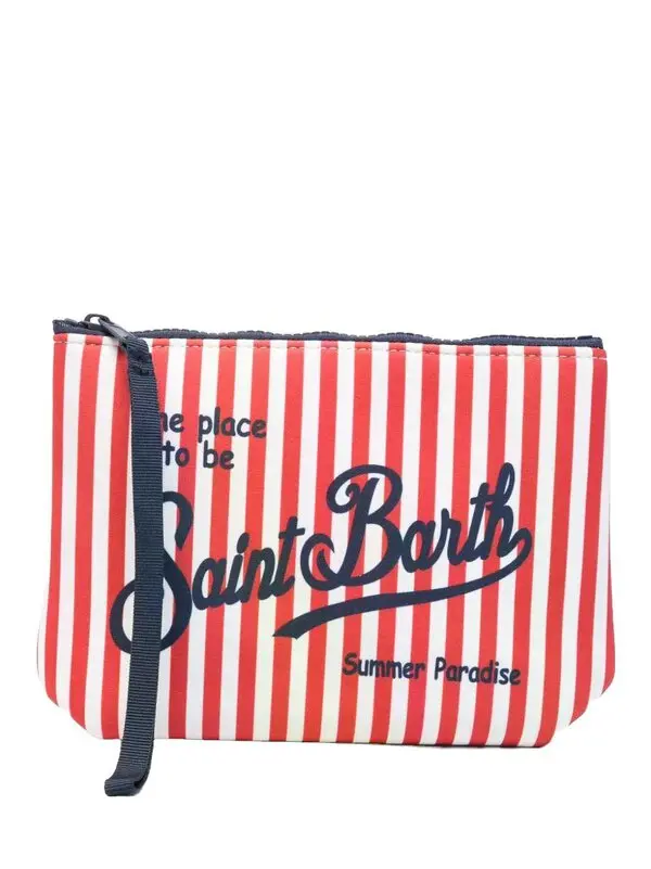 MC2 SAINT BARTH Aline Striped Clutch Bag - Red