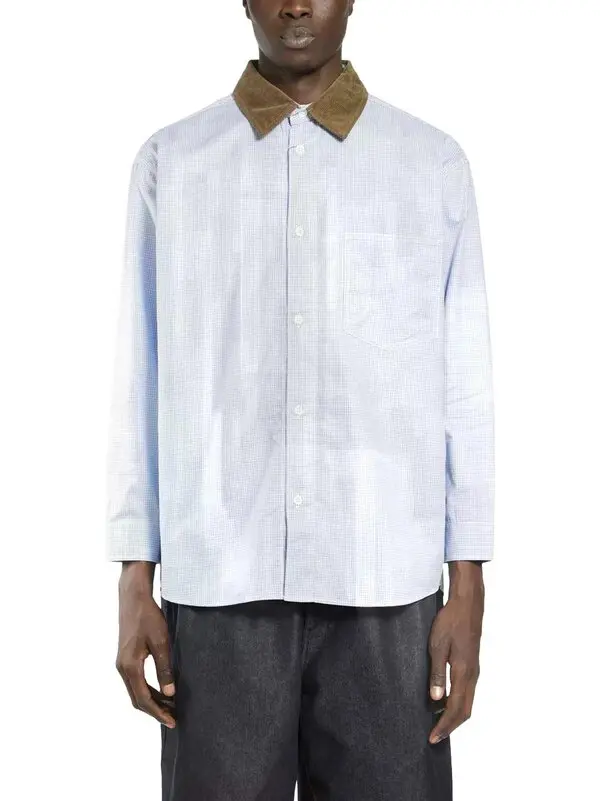 Comme Des Garçons Corduroy-collar Shirt - Blue
