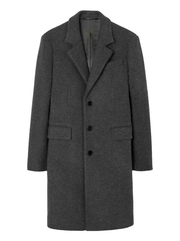 Burberry Single-breated Wool Coat - Grey