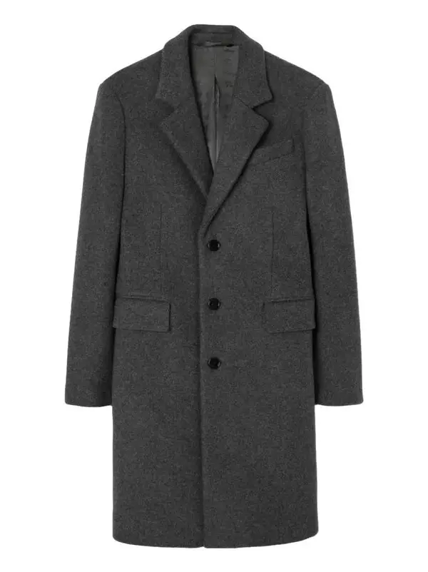 Burberry Single-breasted Wool Overcoat - Grey