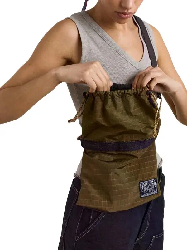 DAMSON MADDER Ripstop Drawstring Backpack - Green