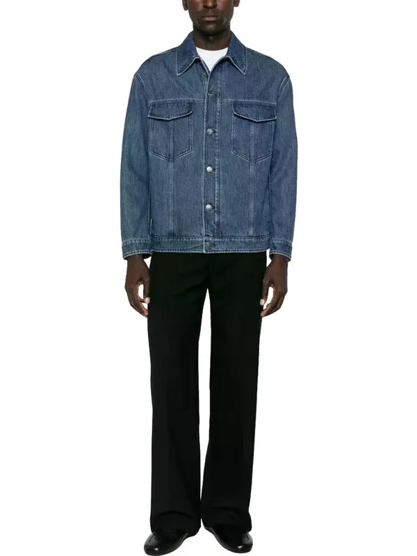 Fendi Logo-patch Denim Jacket - Blue