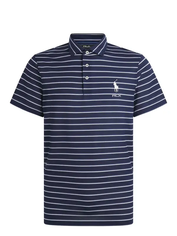 Rlx Ralph Lauren Stripe Tour Polo Shirt - Blue