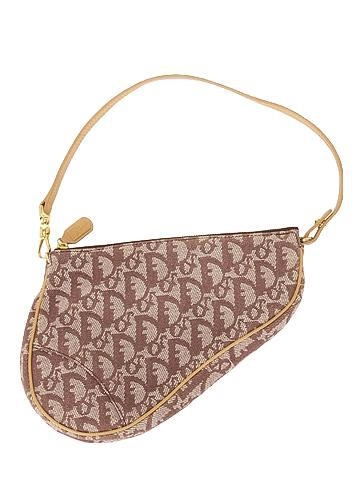 Dior Diorissimo Canvas Saddle Bag - Brown