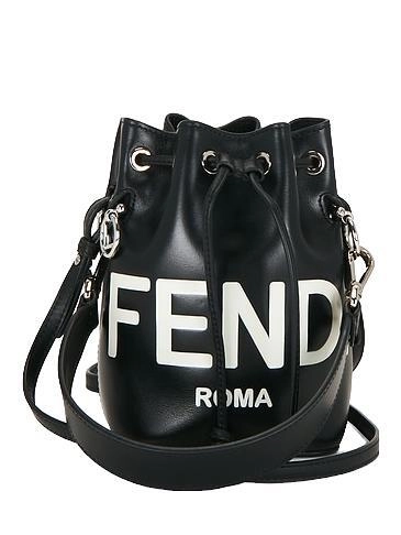Fendi Vitello King Embossed Mon Tresor Bucket Bag - Black