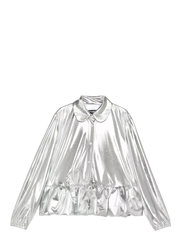 MELITTA BAUMEISTER Metallic Ruffled Shirt - Silver