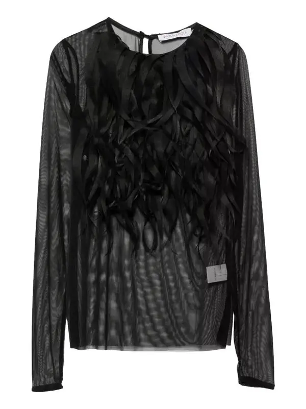 Viktor & Rolf Feather-effect Top - Black