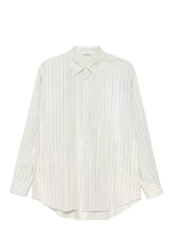 Auralee Striped Long-sleeve Shirt - Neutrals