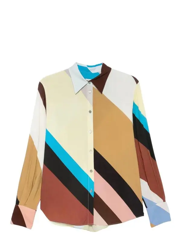 Paul Smith Geometric-print Long-sleeve Shirt - Neutrals