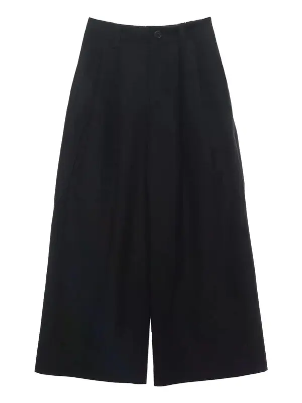 PET-TREE-KOR Pleated Wool Tailored Trousers - Black