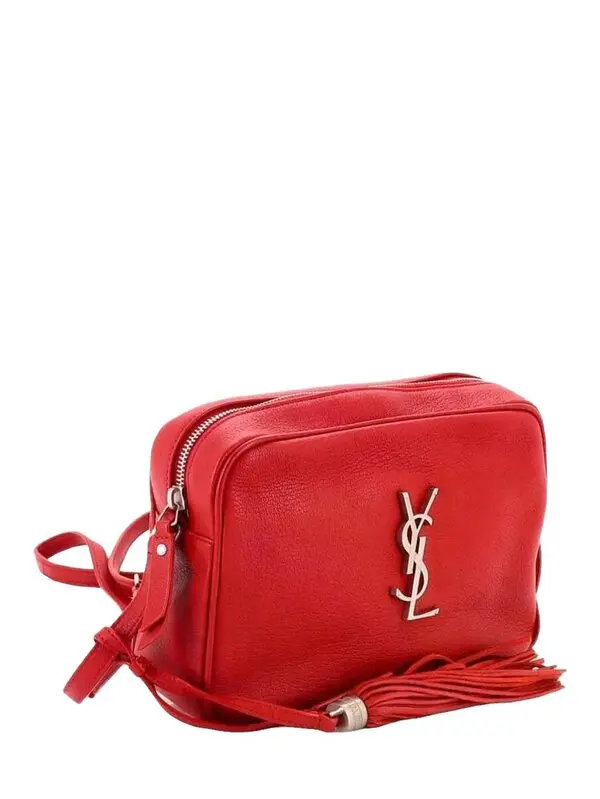 Saint Laurent Lou Camera Bag Leather Small Cross Body Bag - Red