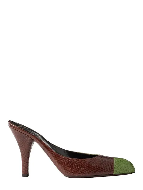 HERBERT LEVINE Hidden Ambition 95 Snake Leather Mules - Multi