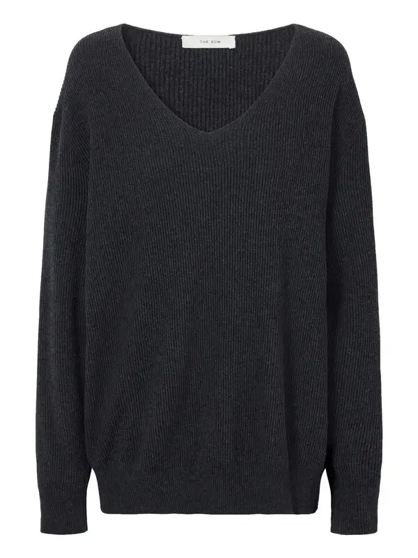 THE ROW Phef Cotton And Cashmere-blend Sweater - Gray