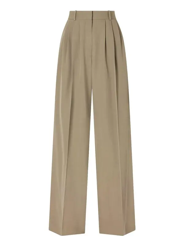 THE ROW Daniela Wool-twill Wide-leg Pants - Neutrals