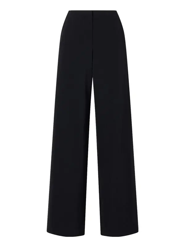 THE ROW Farah Wool And Cashmere-blend Wide-leg Pants - Black