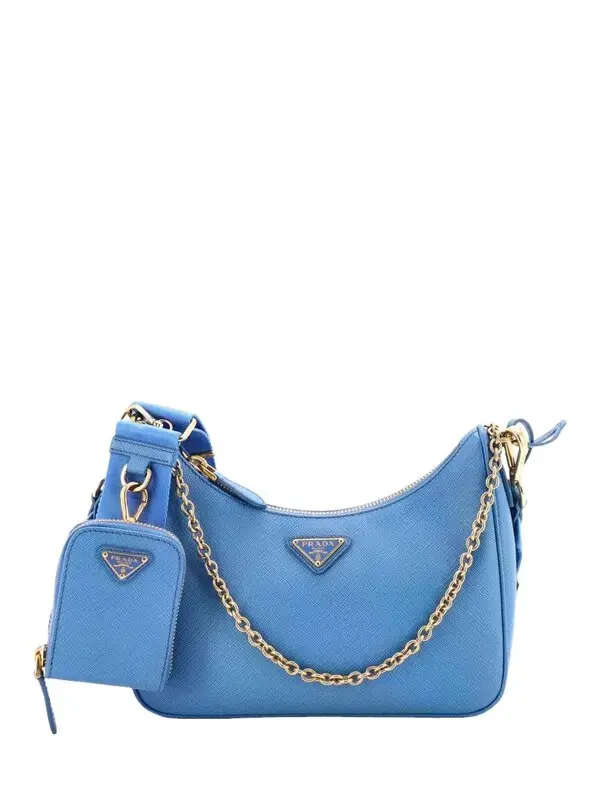 Prada Re-edition 2005 Shoulder Bag In Saffiano Leather - Blue