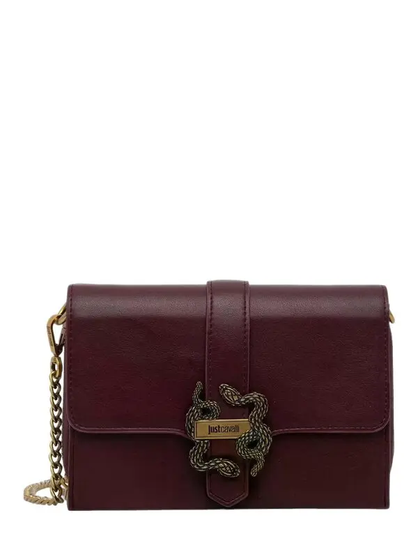 Just Cavalli Snake Plaque Chain-link Clutch Bag - Red