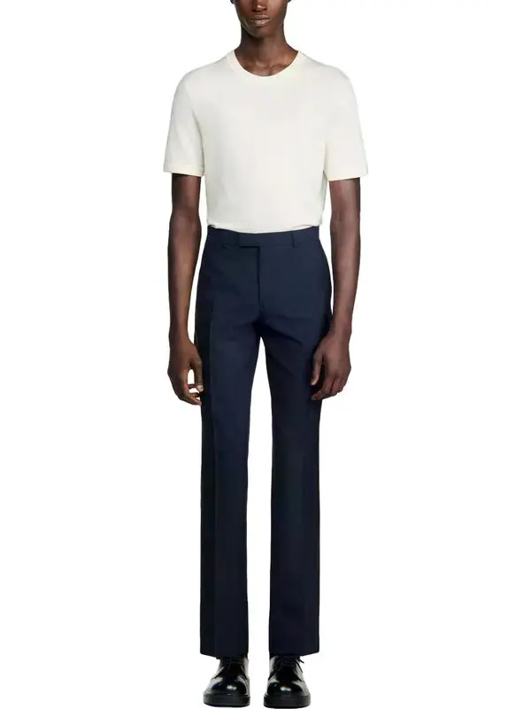 Sandro Virgin Wool Trousers - Blue