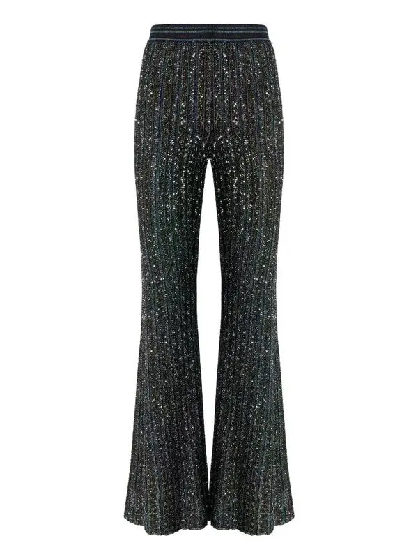 Missoni Sequin-embellished Striped Trousers - Black