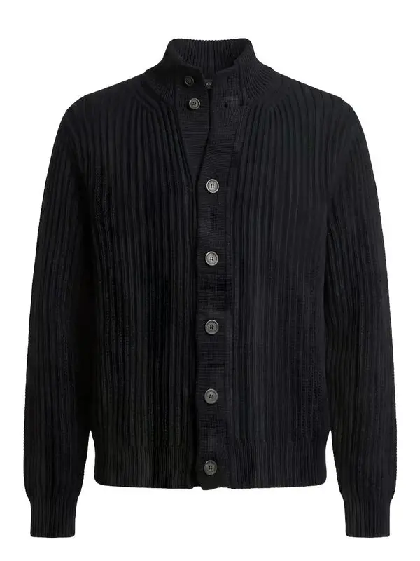 Peserico Ribbed-knit Button-up Cardigan - Blue