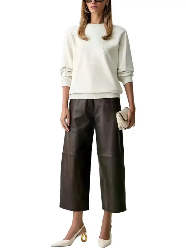 Patrizia Pepe Panelled Raglan-sleeve Sweatshirt - Neutrals