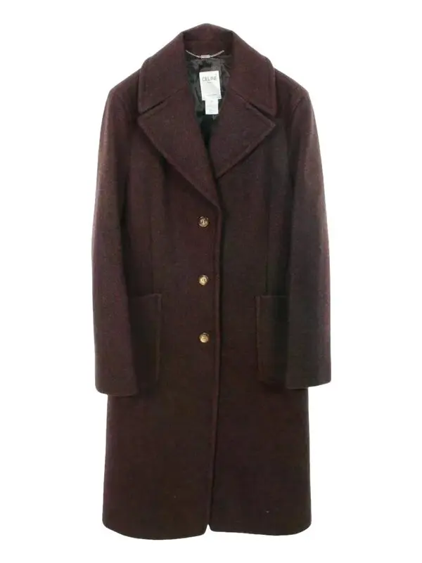 Celine 2000s Chesterfield Button-down Coat - Red