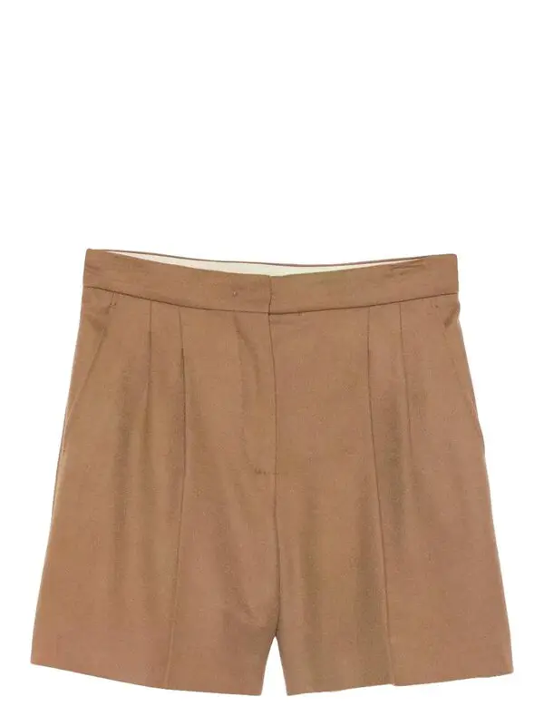 Max Mara Ragazza Pleated Wool Shorts - Neutrals