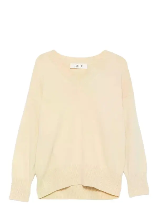 RÓHE V-neck Sweater - Neutrals