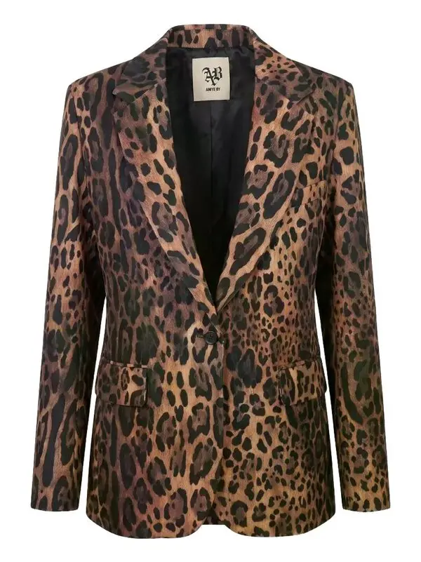 ANIYE BY Leopard-print Single-breasted Blazer - Brown