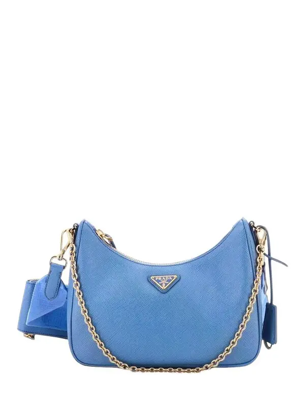 Prada Re-edition 2005 Saffiano Leather Shoulder Bag - Blue