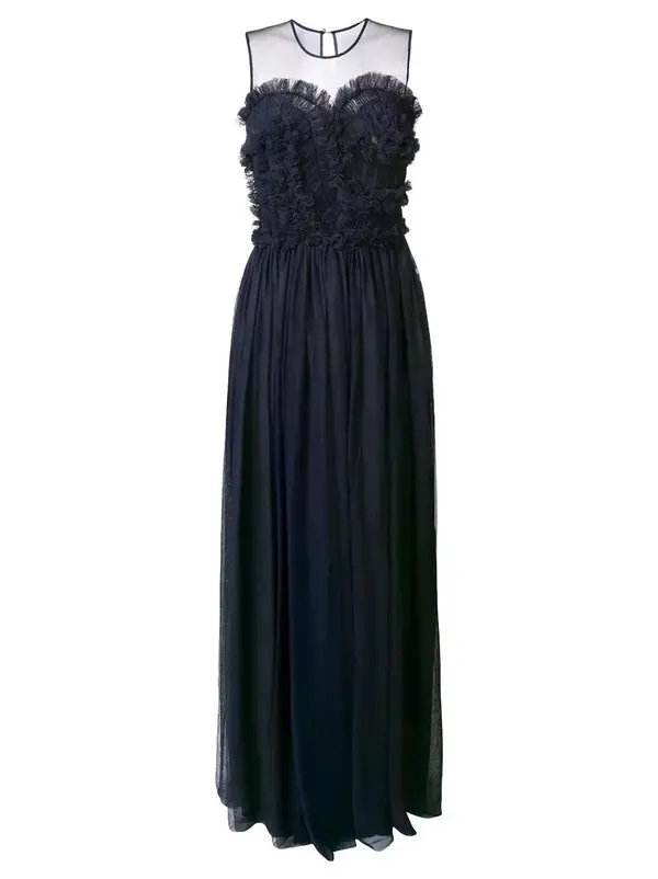 P.a.r.o.s.h Sleeveless Flared Maxi Dress - Blue