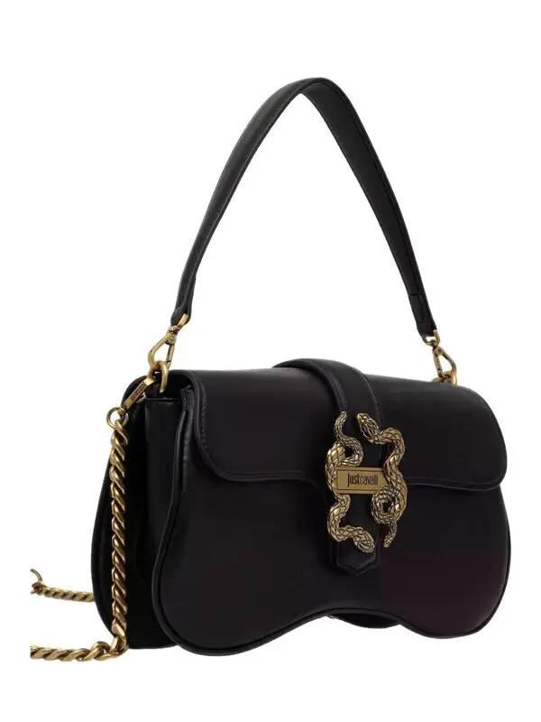 Just Cavalli Iconic Snakes Logo-plaque Crossbody Bag - Black