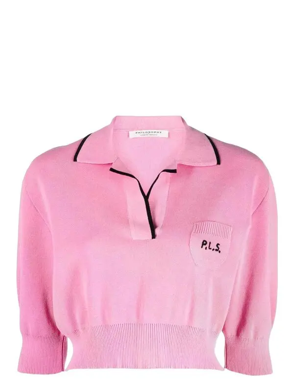 Philosophy Di Lorenzo Serafini Embroidered-logo Polo Jumper - Pink