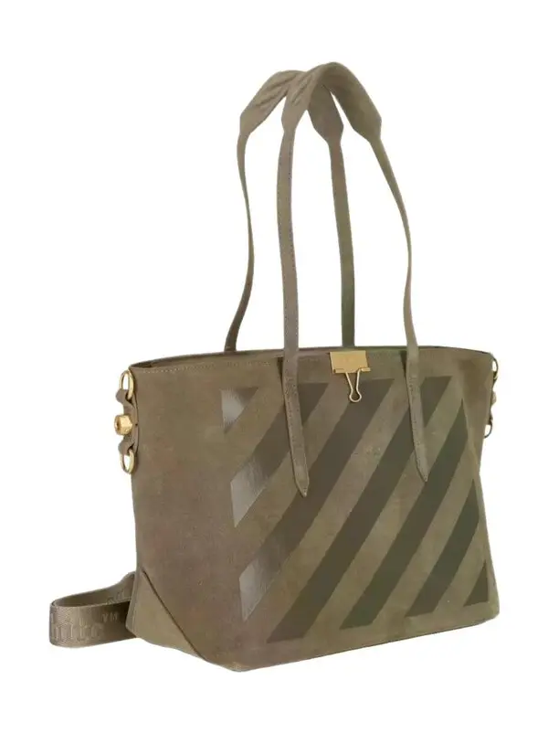 Off-White Binder Diagonals Tote Bag - Brown