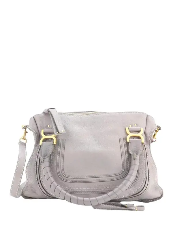 Chloé Marcie Leather Medium Satchel - Grey