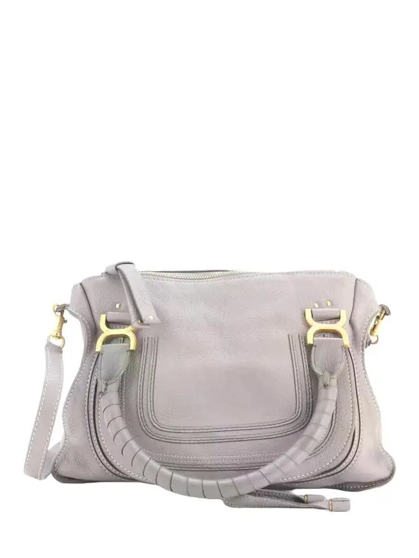 Chloé Marcie Leather Medium Satchel - Grey