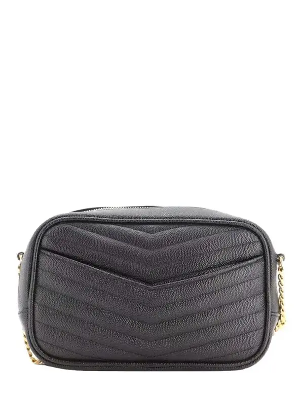 Saint Laurent Lou Camera Bag Matelasse Chevron Leather Mini Cross Body Bag - Black