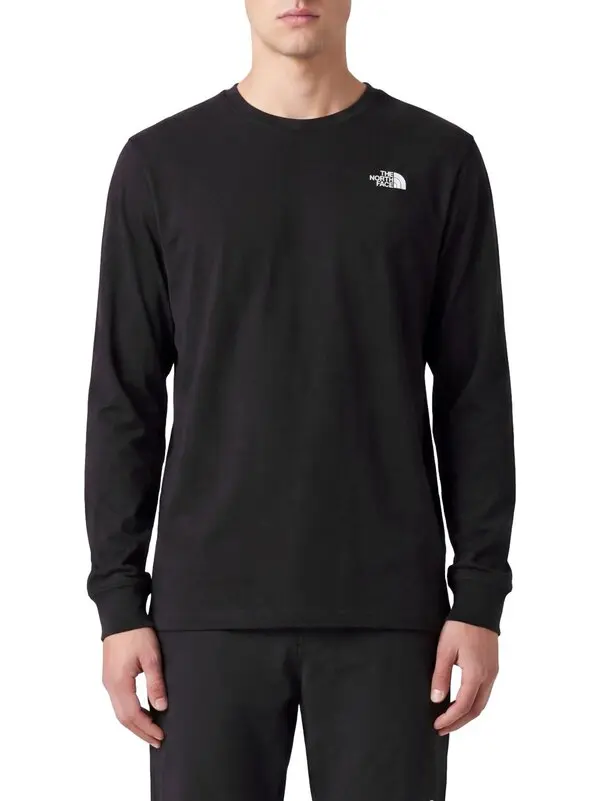 The North Face Long-sleeved Cotton-blend T-shirt With Embroidered Logo - Black