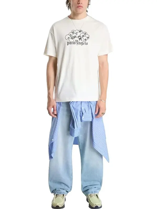 Palm Angels Pa Pool Graphic-print T-shirt - Neutrals