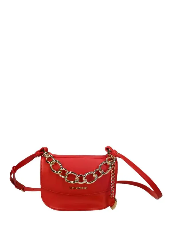 Moschino Heart-charm Chain-link Cross Body Bag - Red