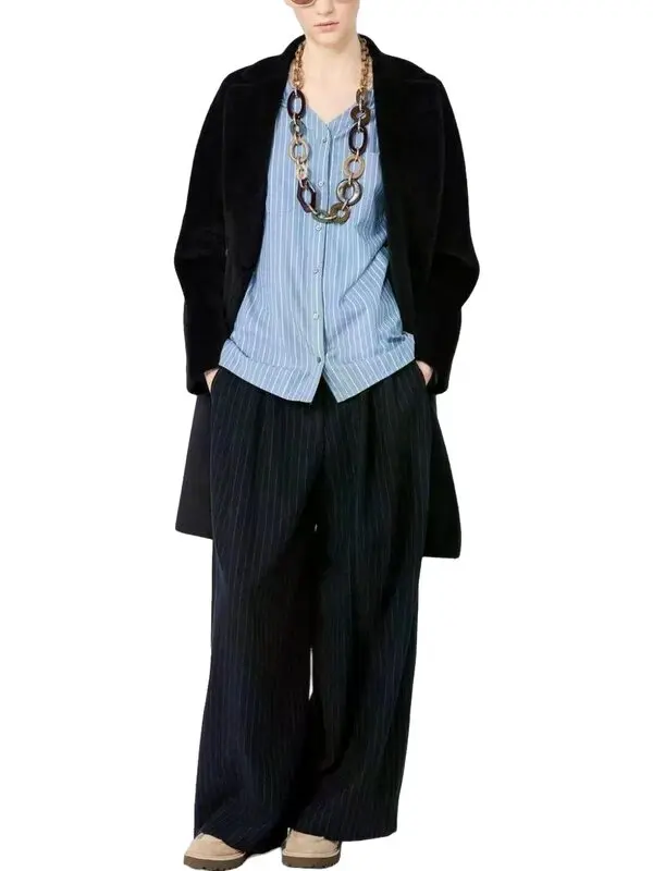 Max Mara Pinstripe-pattern Pleated Trousers - Blue