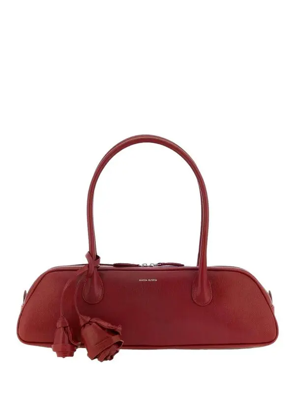 Magda Butrym Brigitte Trapeze Leather Tote Bag - Red