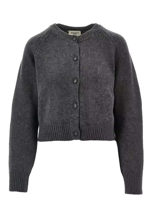Max Mara Ribbed-trim Raglan-sleeve Cardigan - Grey