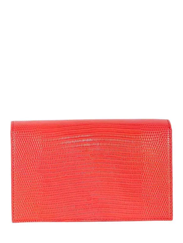 Elisabetta Franchi Lizard-effect Logo Plaque Shoulder Bag - Red