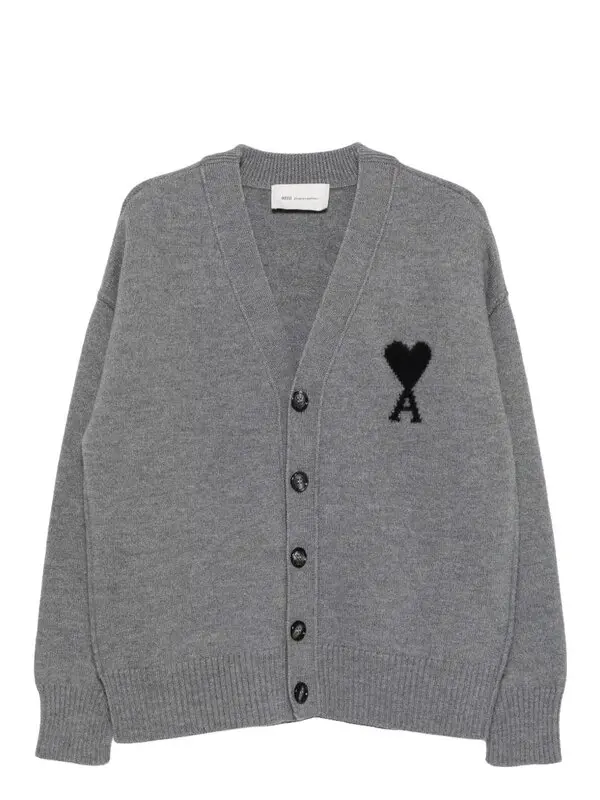 AMI Paris De Coeur Crew-neck Sweater - Grey